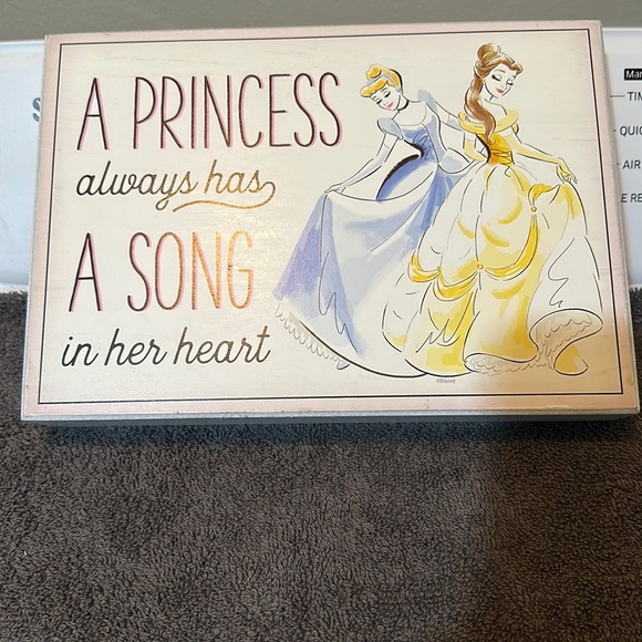 Disney | Accents | Disney Princess Cinderella Belle Wooden Sign | Poshmark